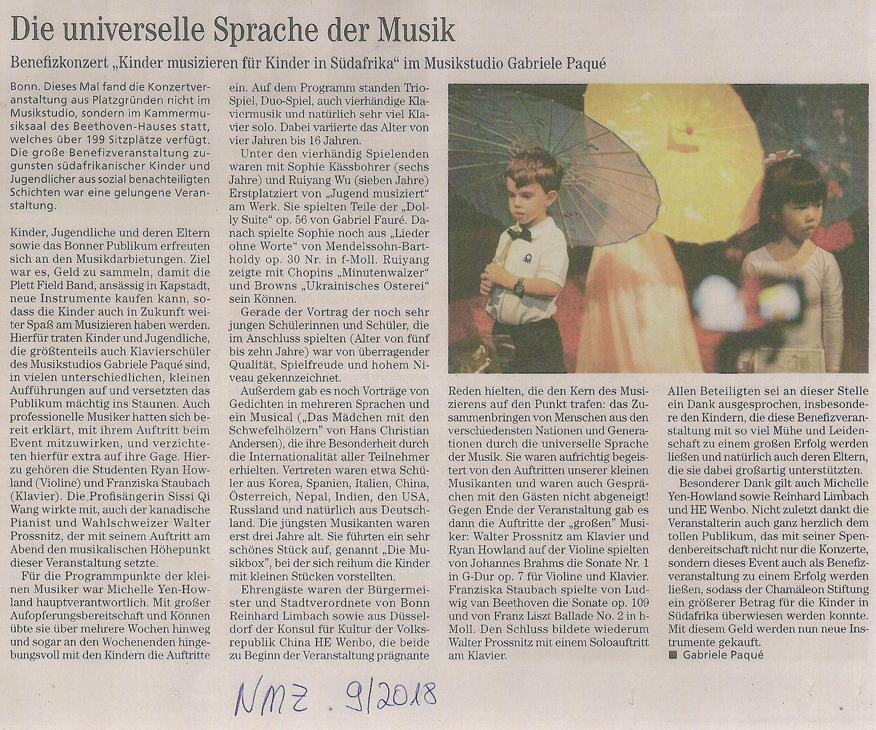 Presse: Musikschule | Musikstudio Paqué